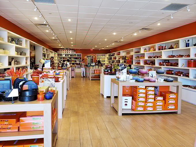 Le Creuset heaven awaits cooking enthusiasts. That Dutch oven you've been eyeing for years suddenly seems like a completely reasonable vacation souvenir.