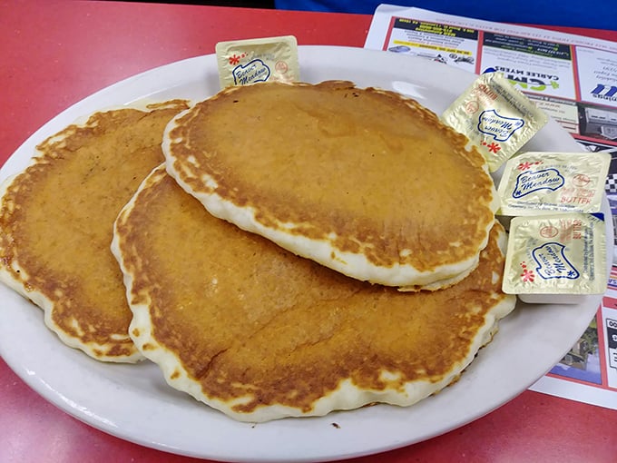Pancakes so perfectly golden they belong in Fort Knox. The only treasure map you'll need leads straight to this plate.