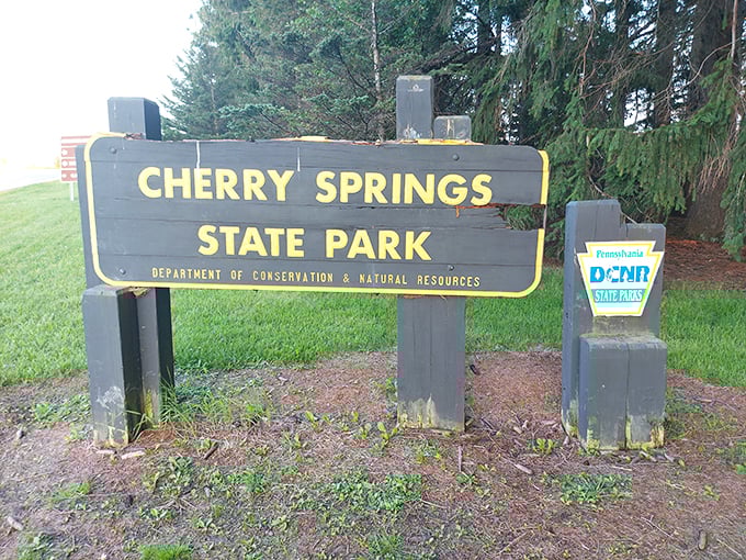 The unassuming entrance sign doesn't hint at the celestial wonders beyond. Like finding a secret doorway to the universe in rural Pennsylvania.