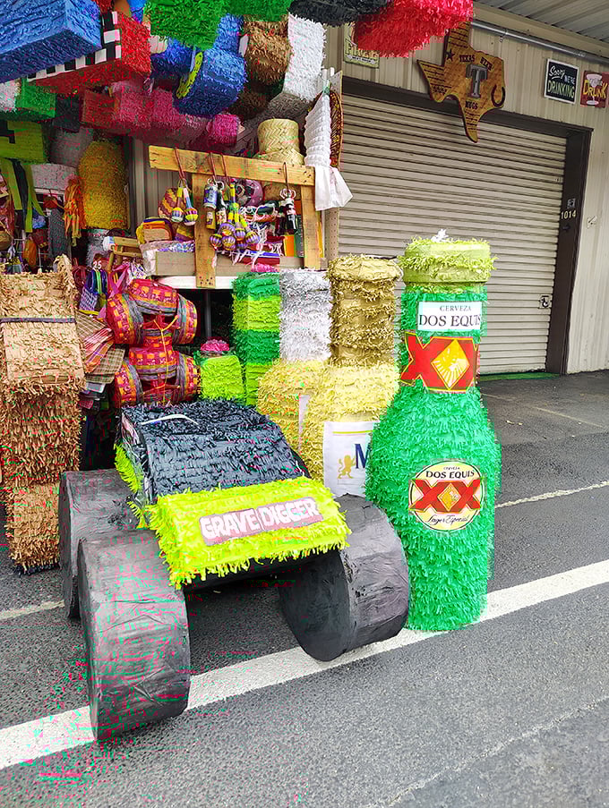 Piñata paradise! These vibrant papier-mâché masterpieces aren't just party decorations—they're cultural artifacts with a side of candy potential.