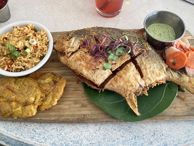 This whole pompano is the seafood equivalent of a showstopper Broadway number—dramatic presentation with flavors that deserve a standing ovation.