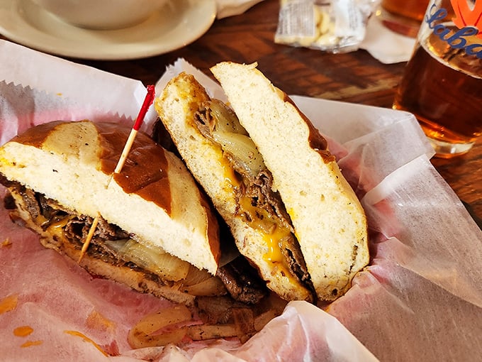 This pulled pork sandwich isn't just a meal, it's an event. The kind of sandwich that makes you wonder why you ever bothered with those chain restaurant imposters.