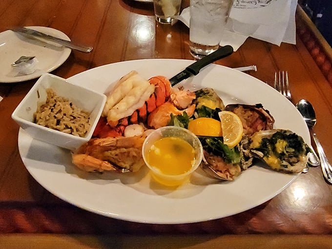 The seafood combo plate isn't just dinner—it's a maritime celebration where lobster, crab, and shrimp gather for their final glorious purpose.