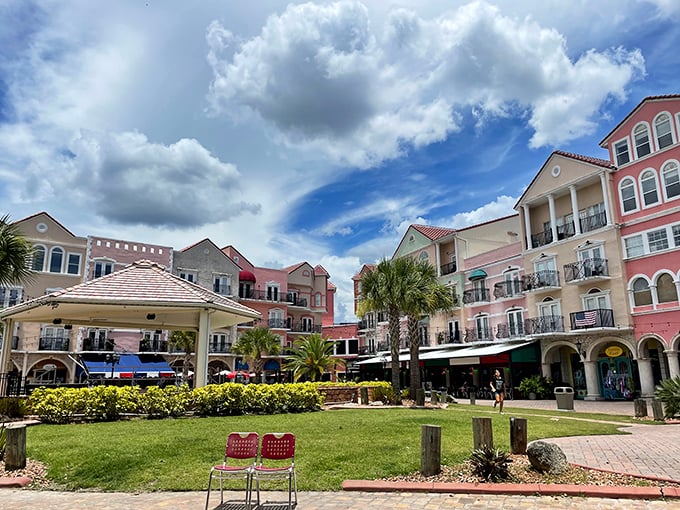 European Village's central plaza buzzes with activity – a little slice of Mediterranean charm where happy hour feels like a proper European affair.