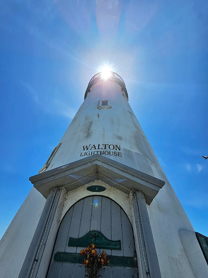 Looking up at Walton Lighthouse feels like meeting a celebrity – impressive, pristine, and somehow more charismatic in person than in photos.