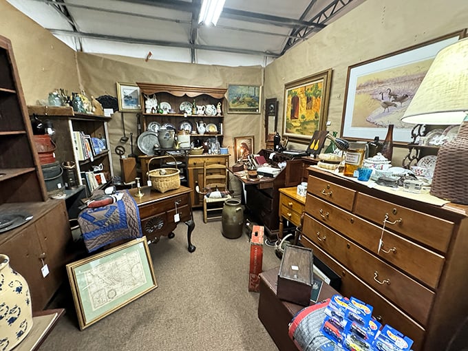 A perfectly curated chaos of nostalgia. This booth feels like rummaging through your eccentric great-uncle's attic—if he had impeccable taste.