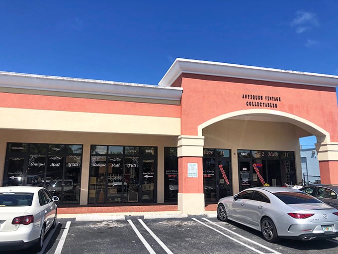 That coral-colored exterior radiates warmth like a Florida sunset, promising discoveries that'll brighten your day.