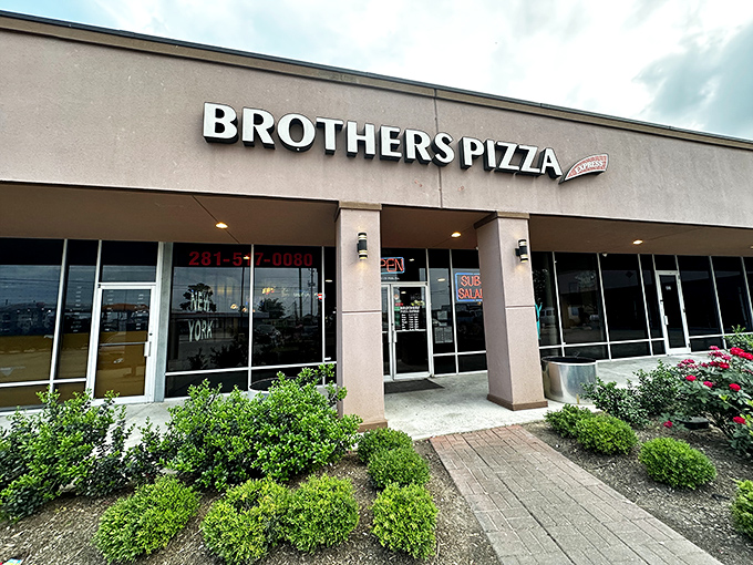 Strip mall magic happens here where Brothers Pizza Express serves up neighborhood favorites.