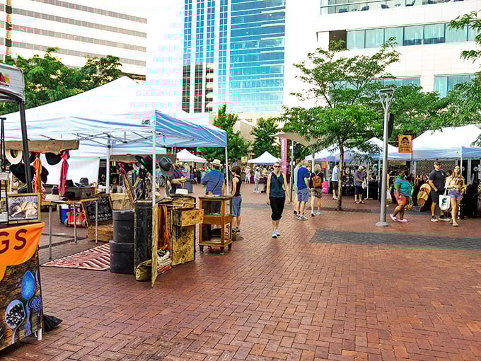 Downtown Boise transforms into an urban treasure hunt where brick meets bargains every market day.