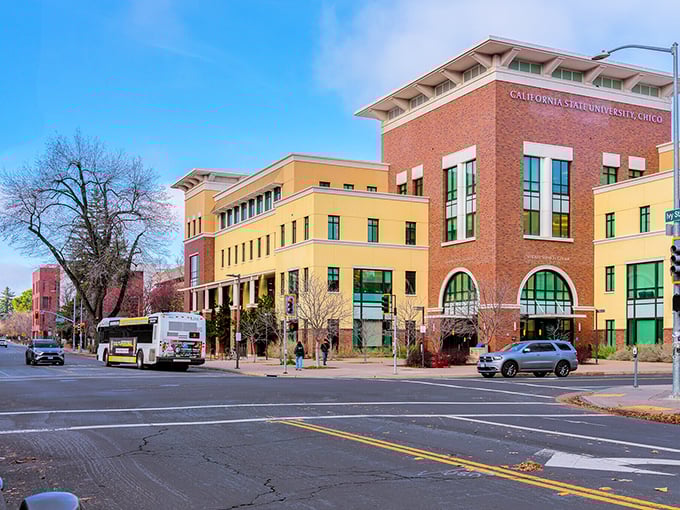 Chico State's brick façade basks in Sierra sunshine—where higher education meets higher quality of life for retirees seeking both brains and beauty.