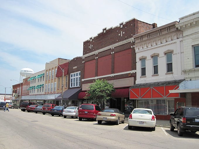 A charming slice of small-town America – Downtown Kewanee, Illinois, with its classic architecture, local shops, and neighborly atmosphere.