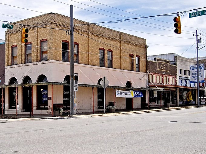 Llano's limestone buildings glow golden in the Texas sun, creating architecture that's both sturdy and surprisingly elegant.