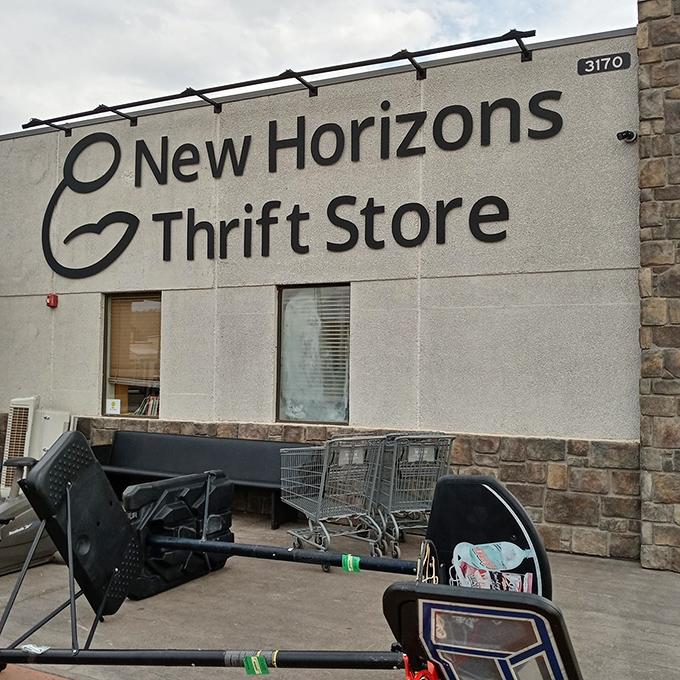 New Horizons' simple storefront hides a wonderland of carefully curated secondhand treasures inside.