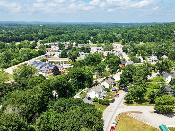 Plainfield's solar-powered simplicity from above – where green initiatives meet green-friendly prices that would make Marie Kondo's minimalist heart sing.