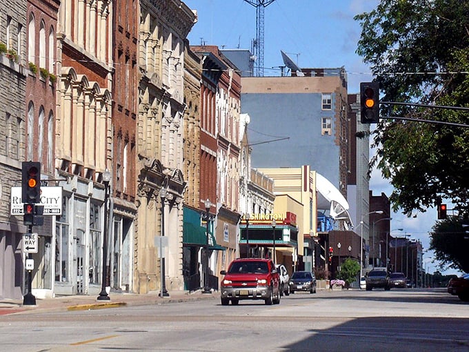 Colorful storefronts line Quincy's main street, offering the kind of shopping experience Amazon can't replicate—complete with actual human interaction.