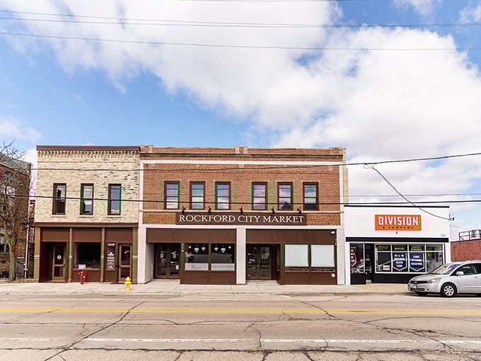 Rockford City Market's historic brick facade houses modern delights. This isn't just shopping—it's a community celebration wrapped in architectural charm.