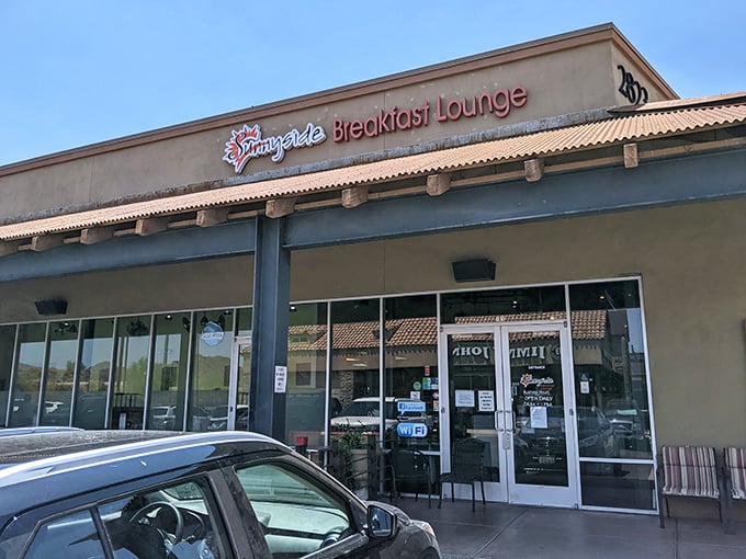 Strip mall exterior, five-star breakfast interior - never judge a pancake by its parking lot.
