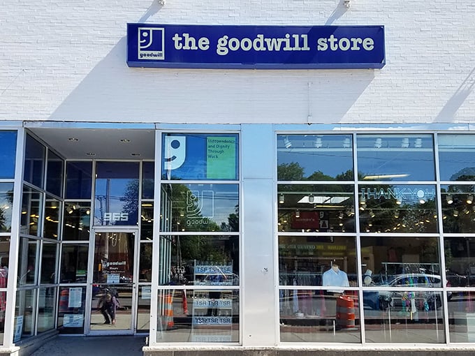 Goodwill's clean, bright storefront on Commonwealth Avenue – where Boston University students furnish dorms for pennies.