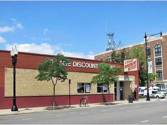 Village Discount Outlet's brick facade holds decades of Chicago thrifting history behind those welcoming doors.