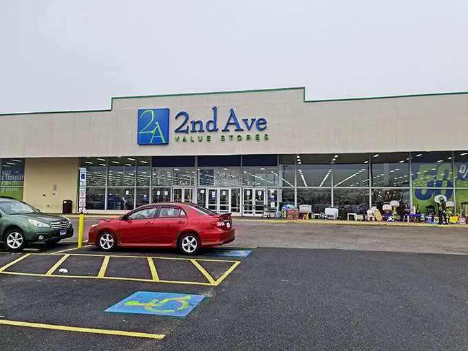 Spacious aisles and bright lighting transform the typical thrift experience into comfortable retail therapy sessions.
