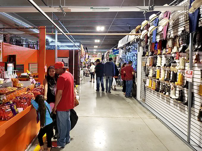 Wide, organized aisles make treasure hunting comfortable even when crowds gather for weekend bargains.