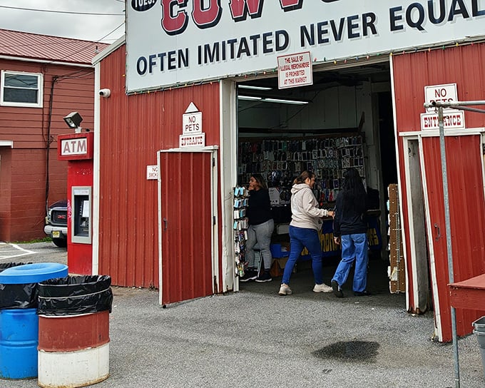 Step into the past! Cowtown's iconic entrance has welcomed generations of bargain hunters to its treasure-filled halls.