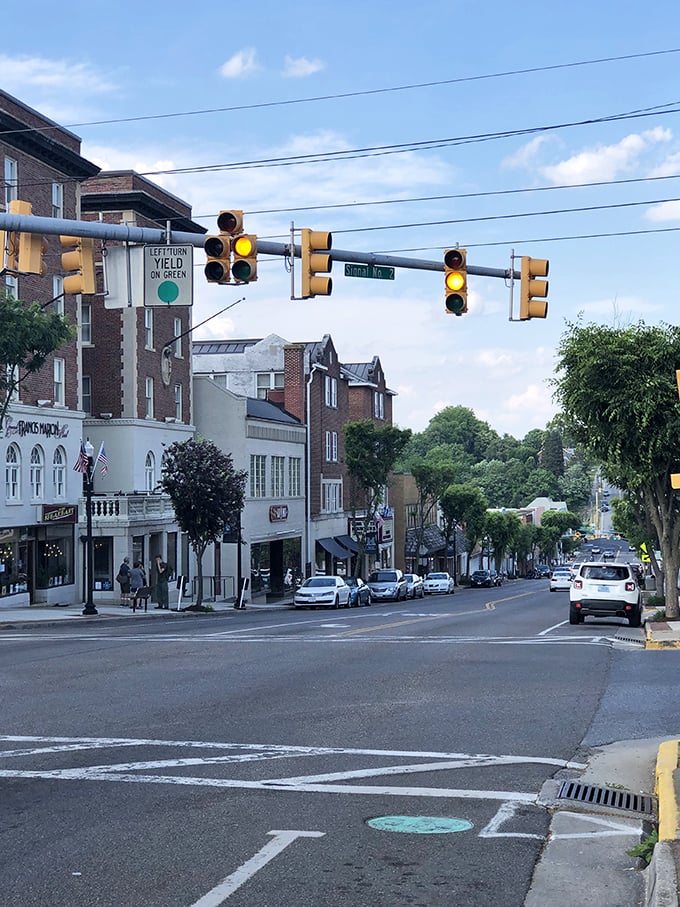 Marion's downtown intersection—where your dollar still commands respect and buys something worthwhile.