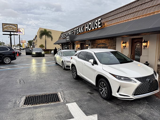 Even the luxury cars know where to find the good stuff! Okeechobee's classic façade has been welcoming hungry Floridians since before Disney was a Florida twinkle.