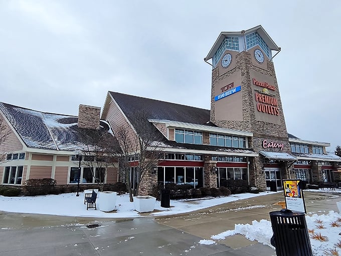 Snow can't stop determined bargain hunters from discovering the treasures waiting inside these premium outlets.