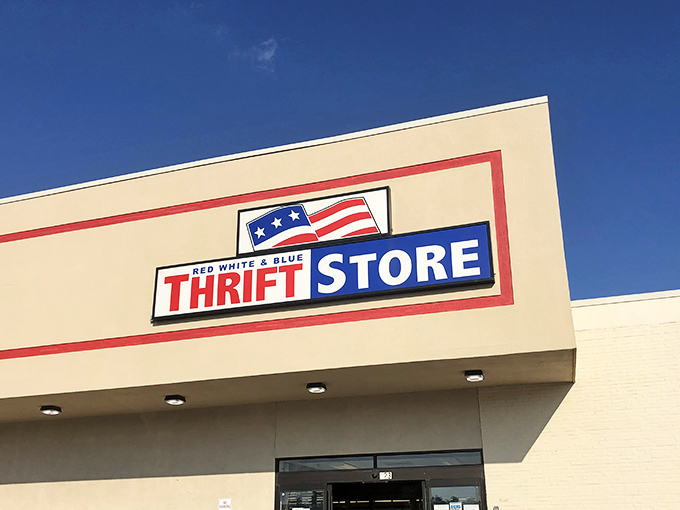 The bold signage and clean facade promise organized shopping in a store that respects your time.