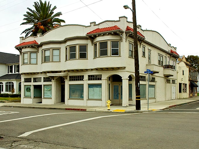 The building that couldn't decide between "Spanish villa" and "Victorian parlor"! Rio Vista's architectural identity crisis somehow works better than it should.