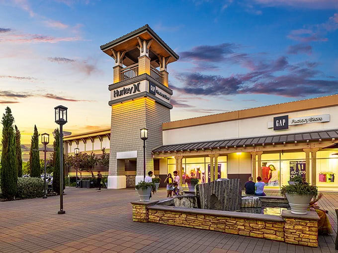 This isn't just a mall sign—it's a beacon of hope for your wallet. San Francisco Premium Outlets delivers big city brands at small town prices.