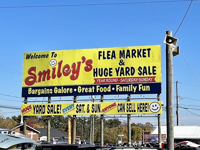 "Bargains Galore" isn't just a slogan at Smiley's—it's a promise. Weekend warriors arrive ready for the thrill of the hunt.