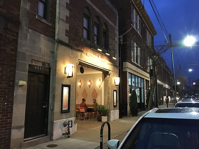 Evening glow reveals a neighborhood steakhouse where locals gather for consistently outstanding beef and conversation.