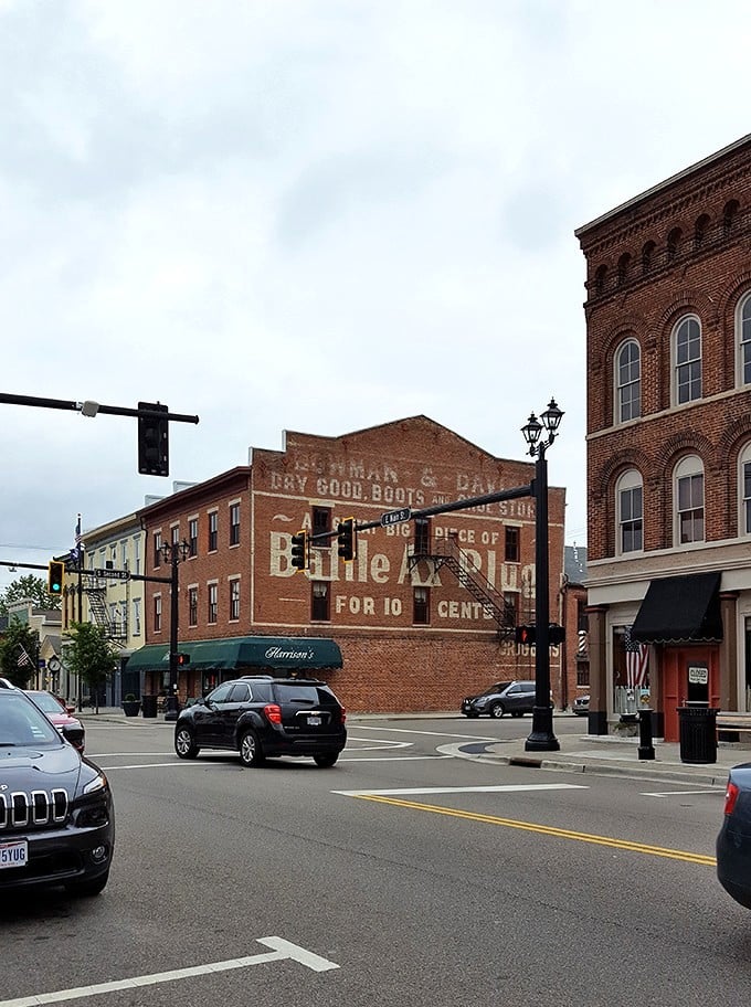 Ghost signs and living history! Tipp City's vintage advertisements remind us when Battle Axe Plug cost just 10 cents—almost as affordable as today's housing.