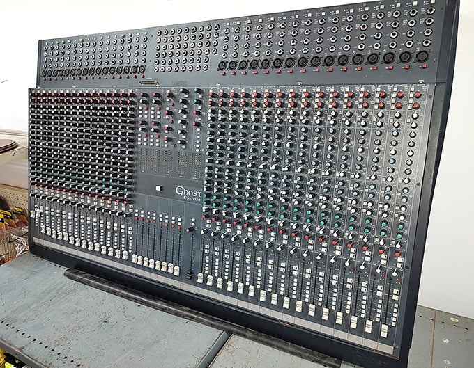 A sound engineer's dream or nightmare? This massive mixing console could have recorded Abbey Road or launched the Space Shuttle—or both.