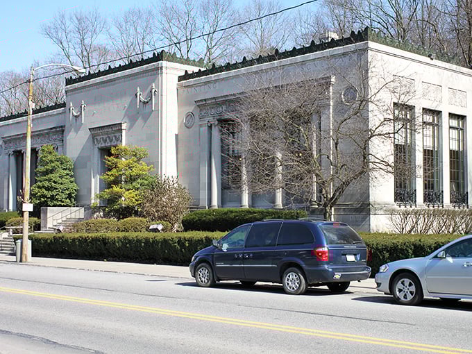 The B.F. Jones Memorial Library isn't just gorgeous architecture—it's a temple to knowledge wrapped in limestone and surrounded by perfectly manicured hedges.