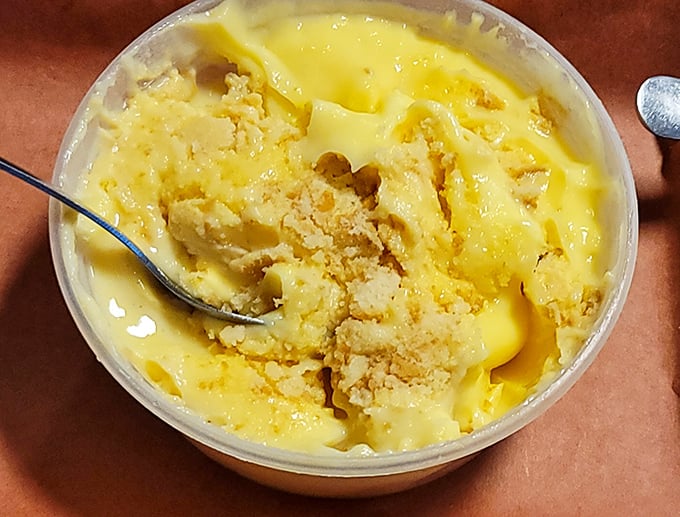 The legendary banana pudding in all its glory. Layers of vanilla wafers, pudding, and bananas creating a dessert so good it might make you weep with joy.