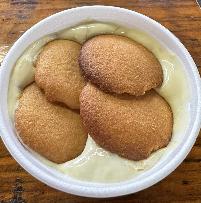 The banana pudding isn't an afterthought—it's the sweet, creamy finale that somehow finds room in your meat-filled stomach.