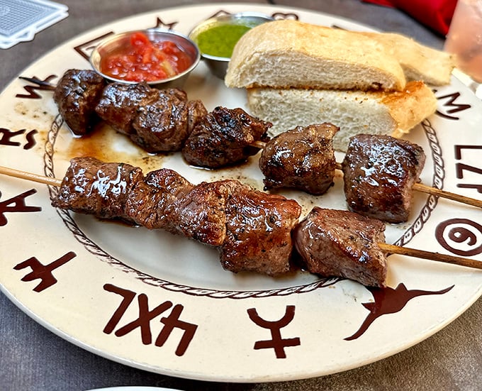 Meat on a stick—humanity's greatest culinary achievement since fire itself. These oak-grilled steak skewers make a compelling argument for simplicity.