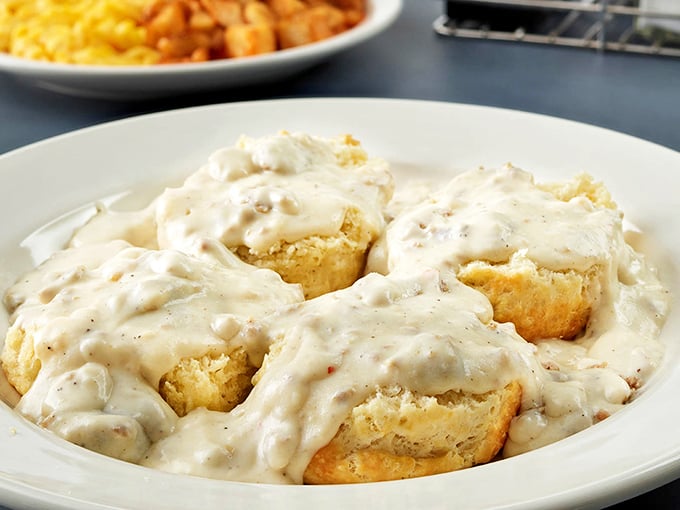 These biscuits and gravy aren't just breakfast—they're an edible hug that says "good morning" in Southern comfort language.