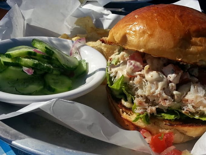 This crab sandwich doesn't need a dating profile – it's already perfect. Fresh, chunky, and not afraid of commitment.