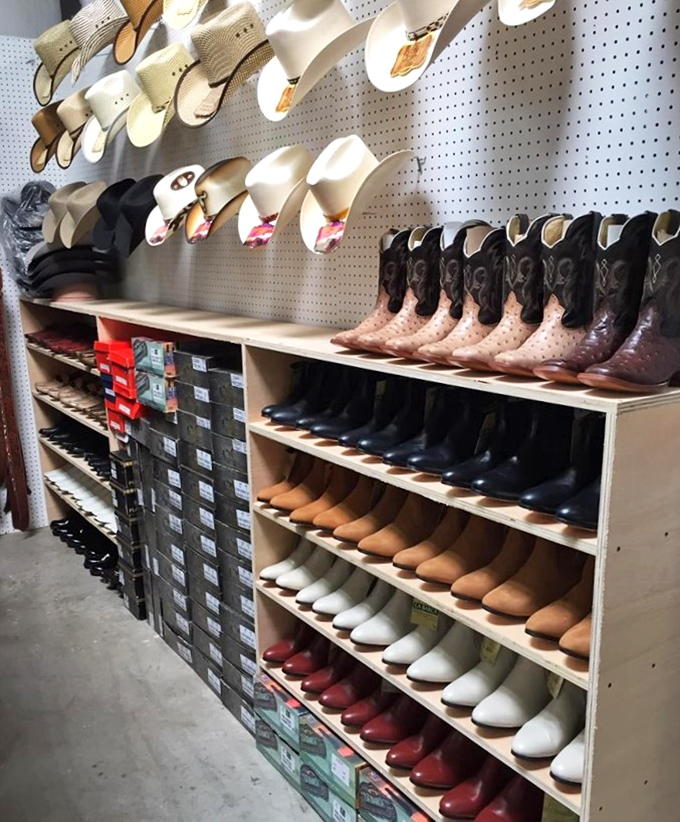 Boot boulevard offers everything from rhinestone cowboy to construction chic. The perfect place to find your sole mate without swiping right. 