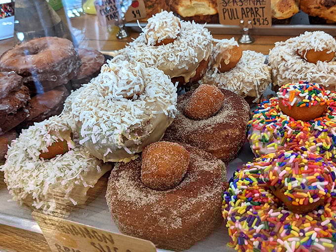 Behold the coconut-crusted beauties that put grocery store donuts to shame with their artisanal charm and flavor.