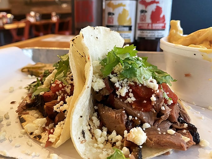 Brisket tacos where meat meets tortilla in a cross-cultural romance that would make West Side Story seem like casual dating.