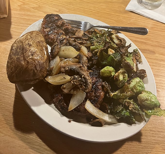 Brussels sprouts that could convert even the most dedicated vegetable skeptic—caramelized, crispy, and absolutely worth the drive to Upper Sandusky.