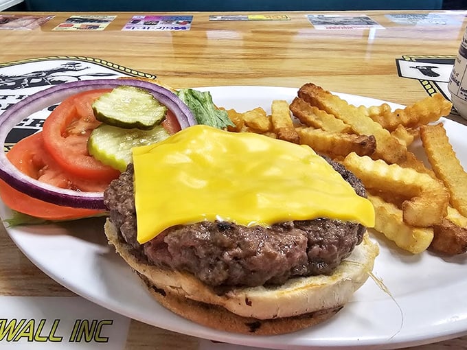 This cheeseburger isn't trying to reinvent the wheel—it's just perfecting it with melty American cheese and crispy fries.