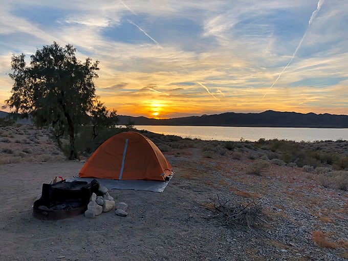 Camping nirvana: One tent, one fire ring, and about a million stars overhead. No resort concierge can compete with this level of service.