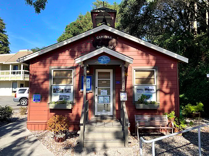 This charming salmon-colored cottage houses Capitola's history, proving good things come in small, well-preserved packages.