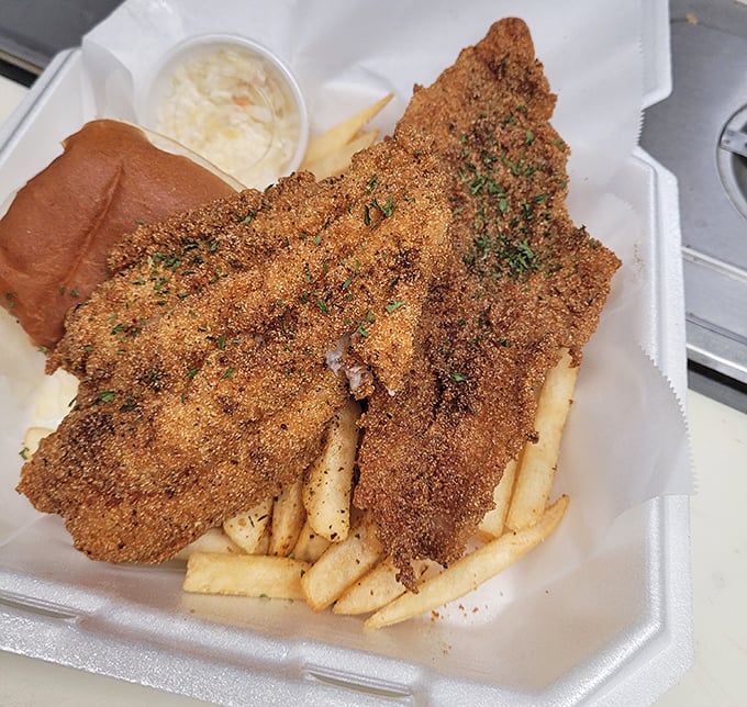 Crispy on the outside, tender on the inside—this catfish proves that sometimes the simplest preparations let quality ingredients shine brightest.